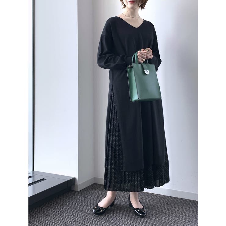 2点SET ニットワンピース?プリーツスカート[品番:EMEW0021680 2点SET ニットワンピース?プリーツスカート[品番:EMEW0021680