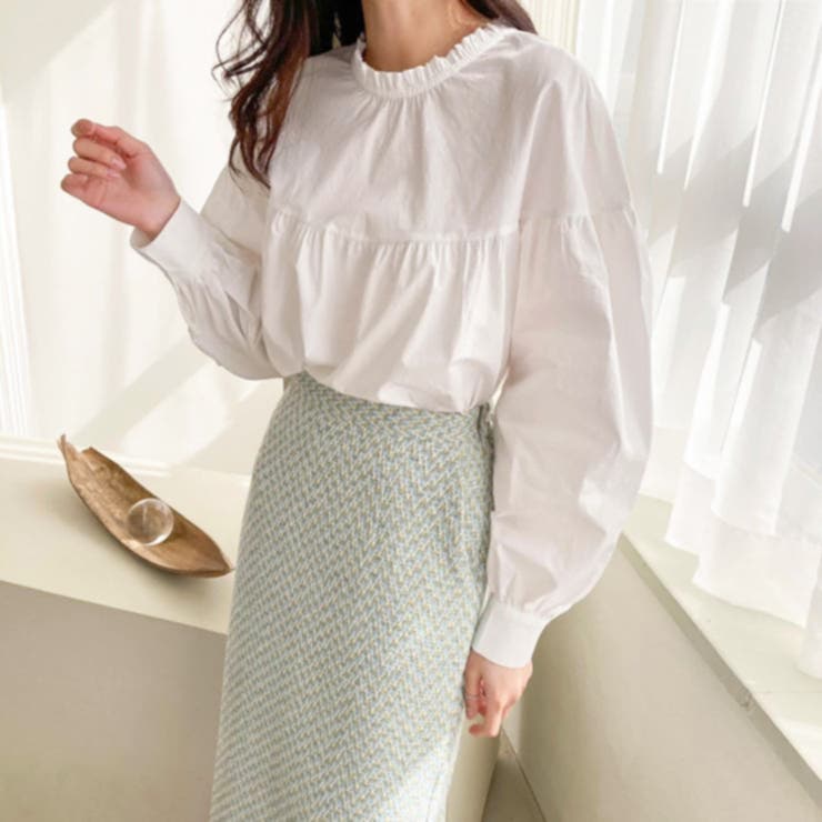 前後2wayギャザー切り替えブラウス【韓国ファッション】[品番：ZJ000018924]｜Girly Doll（ガーリードール）のレディースファッション通販｜SHOPLIST（ショップリスト）