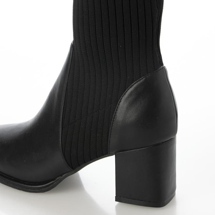 ソフトニットスクエアロングブーツ[品番：EVOW0000960]｜EVOL（イーボル）のレディースファッション通販｜SHOPLIST（ショップリスト）