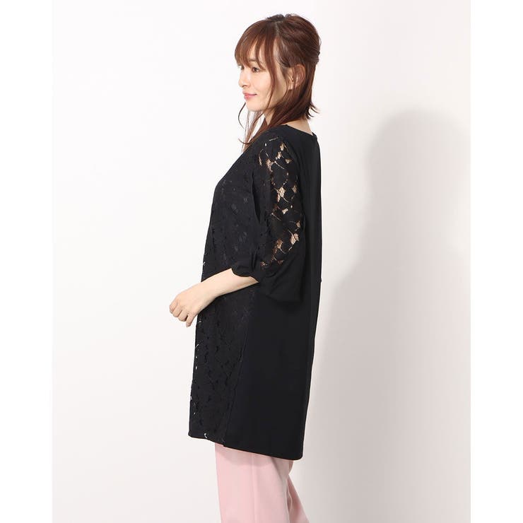 【FINE】SELECTION レース切替袖口リボン使いチュニック[品番：FINW0004439]｜FINE （ファイン）のレディース ...