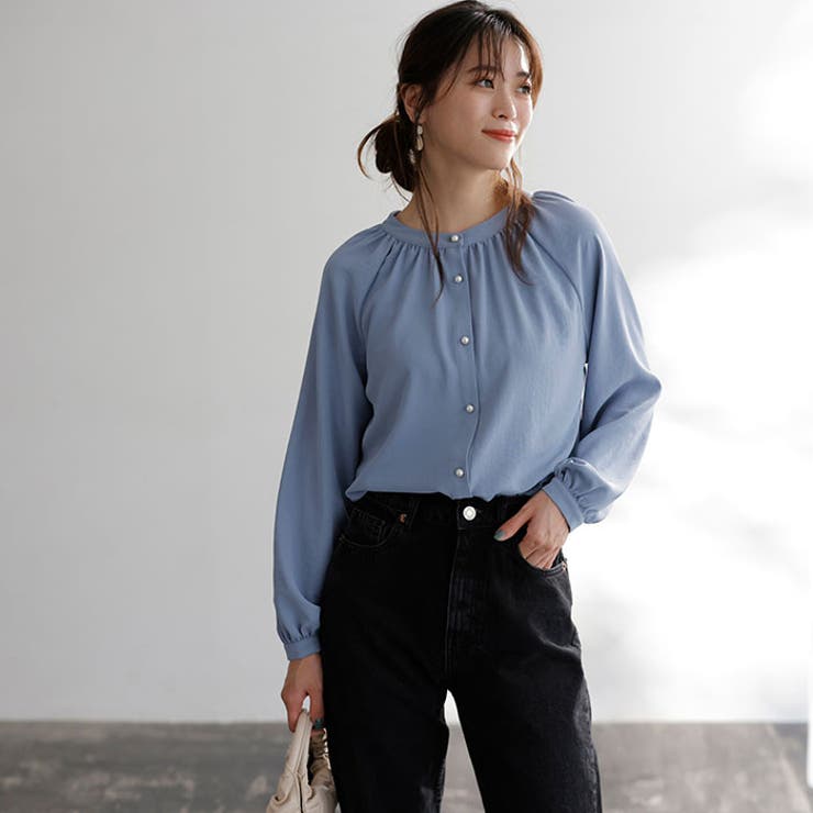 前後2WAYパール風ボタンブラウス[品番：GERW0000185]｜GeeRA（ジーラ）のレディースファッション通販｜SHOPLIST（ショップリスト）