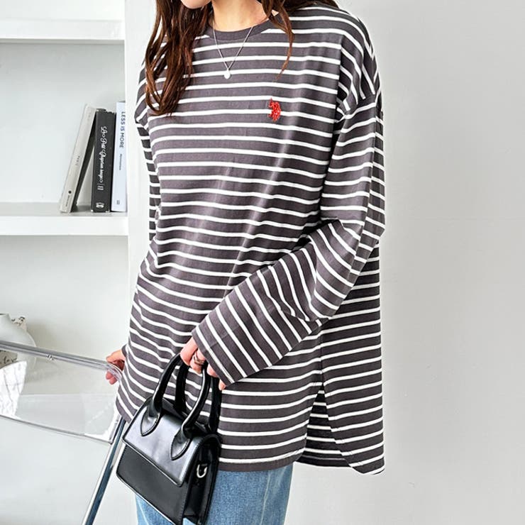 U.S. POLO ASSN.】オーバーサイズ刺しゅうロンT U.S. POLO ASSN.】オーバーサイズ刺しゅうロンT