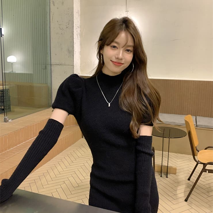 アームカバー付 サマーニットミニワンピース 10043[品番：XB000010387]｜G&L Style（ジーアンドエルスタイル）の ...