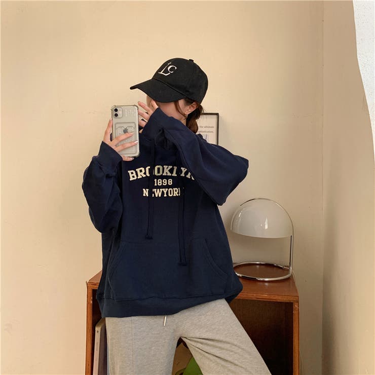 カレッジロゴプリントフード付トップス 9723[品番：XB000010034]｜G&L Style（ジーアンドエルスタイル）のレディース ...