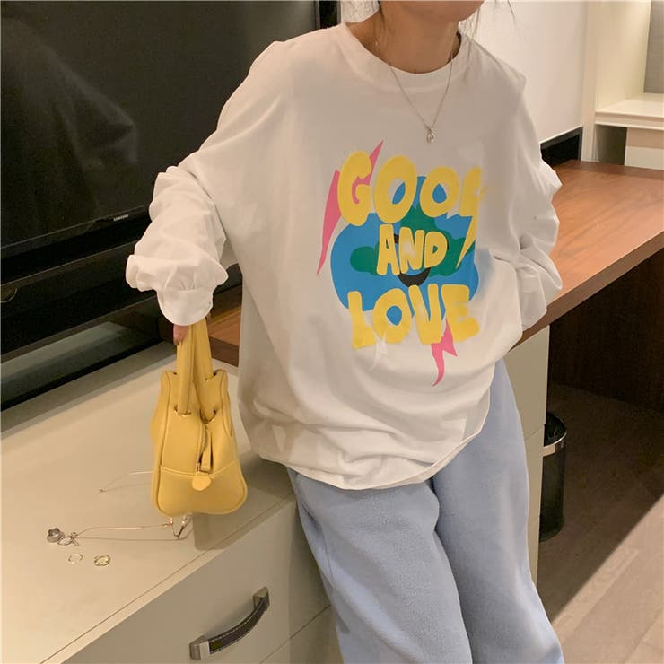 フロントPOPプリントロングTシャツ 9725[品番：XB000010036]｜G&L Style（ジーアンドエルスタイル）｜レディース ...