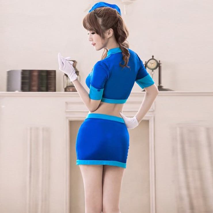 曲線美を露にしブルーの配色が爽やかなCA風コスプレ(COSPLAY)[品番：GXAW0001443]｜GRAXIA（グラシア）のレディース ...