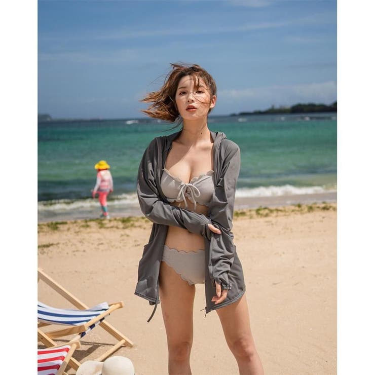 ロングハイネックラッシュガードパーカー(水着・ラッシュガード ロングハイネックラッシュガードパーカー(水着・ラッシュガード