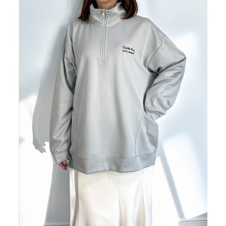 ハーフジップ カットソー ハイネック[品番:GRVK0003085 ハーフジップ カットソー ハイネック[品番:GRVK0003085