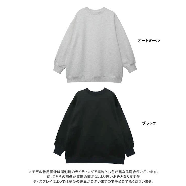 袖ロゴ入り裏起毛ビッグスウェット トレーナー 裏起毛[品番 袖ロゴ入り裏起毛ビッグスウェット トレーナー 裏起毛[品番