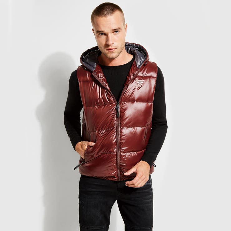 [GUESS] LOGAN HOODED PUFFER VEST[品番：GUEW0002551]｜GUESS【MEN】（ゲス）のメンズ ...