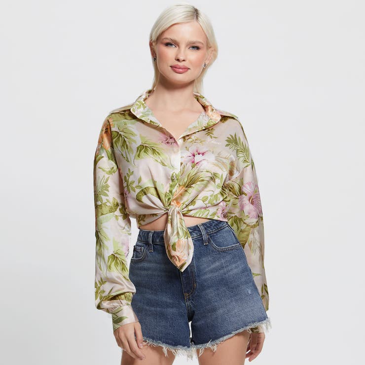 [GUESS] Eco Bow Jun Shirt[品番：GUEW0008324]｜GUESS【WOMEN】（ゲス）｜レディース｜Shoplist