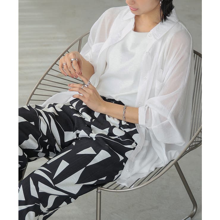上品な大人の透け感。シアードルマンシャツ ブラウス シャツ 上品な大人の透け感。シアードルマンシャツ ブラウス シャツ