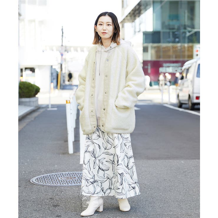 ユニセックス/S-XXL】ボアワイドシルエットノーカラージャケット ユニセックス/S-XXL】ボアワイドシルエットノーカラージャケット
