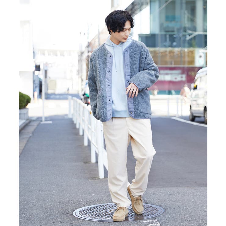 ユニセックス/S-XXL】ボアワイドシルエットノーカラージャケット ユニセックス/S-XXL】ボアワイドシルエットノーカラージャケット