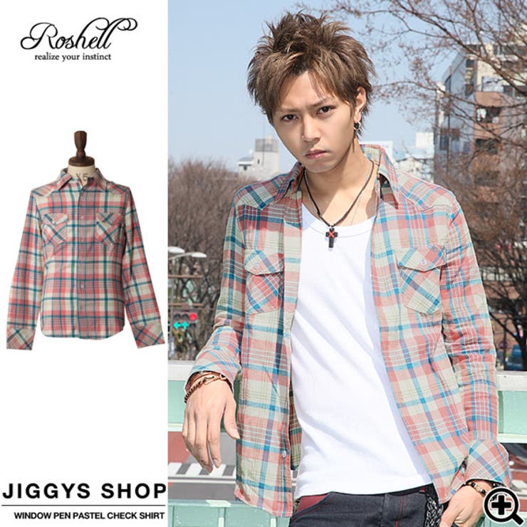 Roshell ウインドウペンパステル チェックシャツ お兄系[品番：JG000004527]｜JIGGYS SHOP（ジギーズショップ）のメンズファッション通販｜SHOPLIST（ショップリスト）