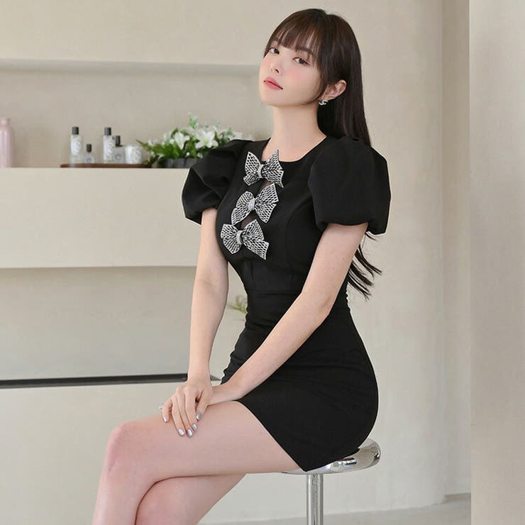 ワンピース リボン 半袖[品番：JSFW0013573]｜JS FASHION（ジェーエスファッション）のレディースファッション通販｜SHOPLIST（ショップリスト）