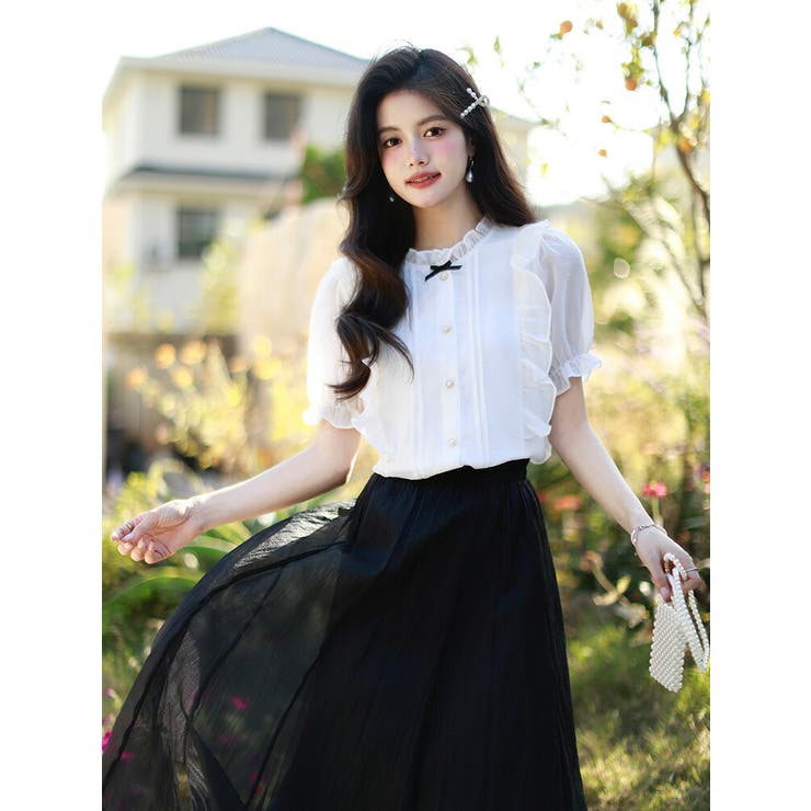 ブラウス フリルネック リボン[品番：JSFW0013505]｜JS FASHION（ジェーエスファッション）のレディースファッション通販 ...