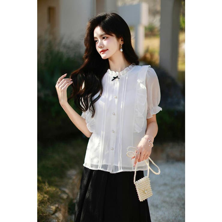 ブラウス フリルネック リボン[品番：JSFW0013505]｜JS FASHION（ジェーエスファッション）のレディースファッション通販 ...