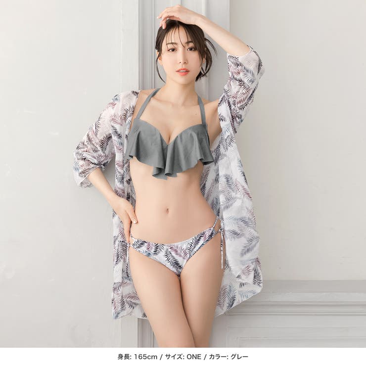 3点セット リーフ柄ガウン付きビキニ 水着[品番：BA000005836]｜JULIA BOUTIQUE（ジュリアブティック）のレディースファッション通販｜SHOPLIST（ショップリスト）