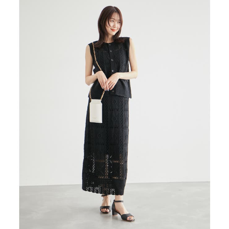 【emur/エミュール】クロシェニットモチーフスカート/セットアップ対応[品番：RPCW0043874]｜ROPE' PICNIC（ロペ ...
