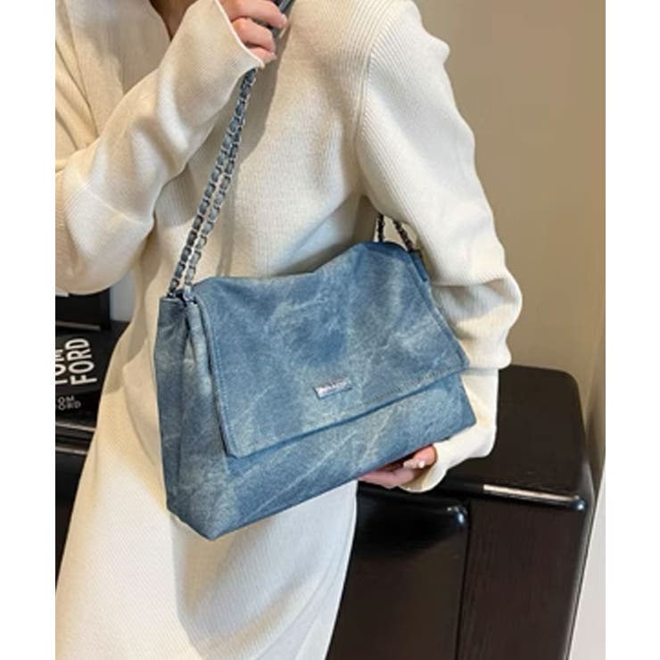 フェイクレザーチェーンショルダーバッグ 鞄 かばん[品番 フェイクレザーチェーンショルダーバッグ 鞄 かばん[品番