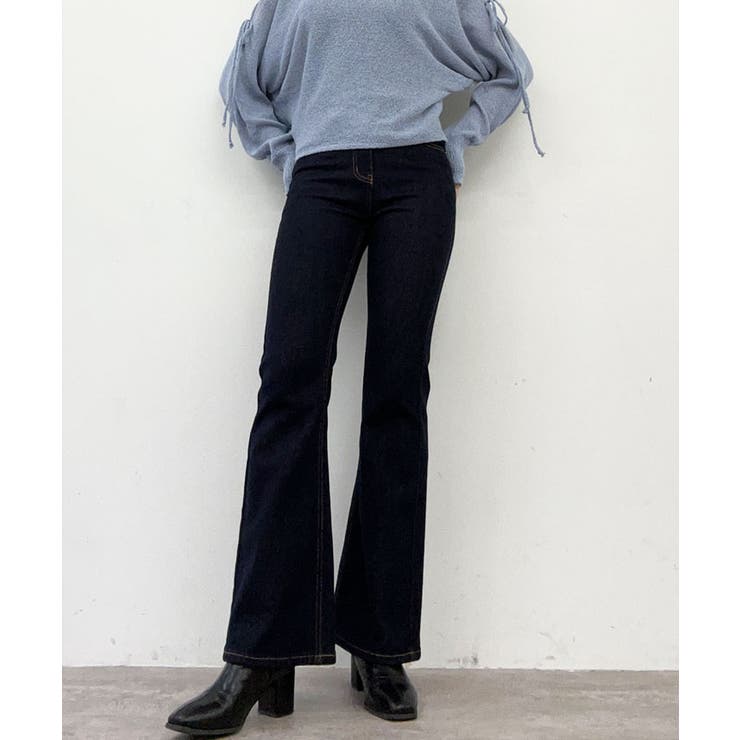ハイウエストブーツカットデニム ボトムス デニムパンツ[品番 ハイウエストブーツカットデニム ボトムス デニムパンツ[品番