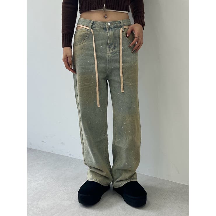 ストレート デニムパンツ ジーンズ[品番:LFTW0003114 ストレート デニムパンツ ジーンズ[品番:LFTW0003114