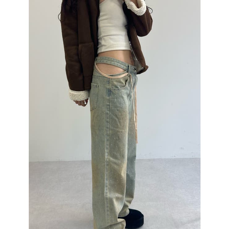 ストレート デニムパンツ ジーンズ[品番:LFTW0003114 ストレート デニムパンツ ジーンズ[品番:LFTW0003114