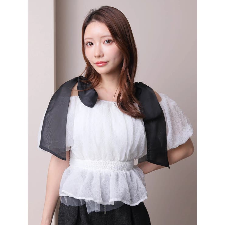 ショルダーリボンオフショルトップス[品番:LINW0002392 ショルダーリボンオフショルトップス[品番:LINW0002392