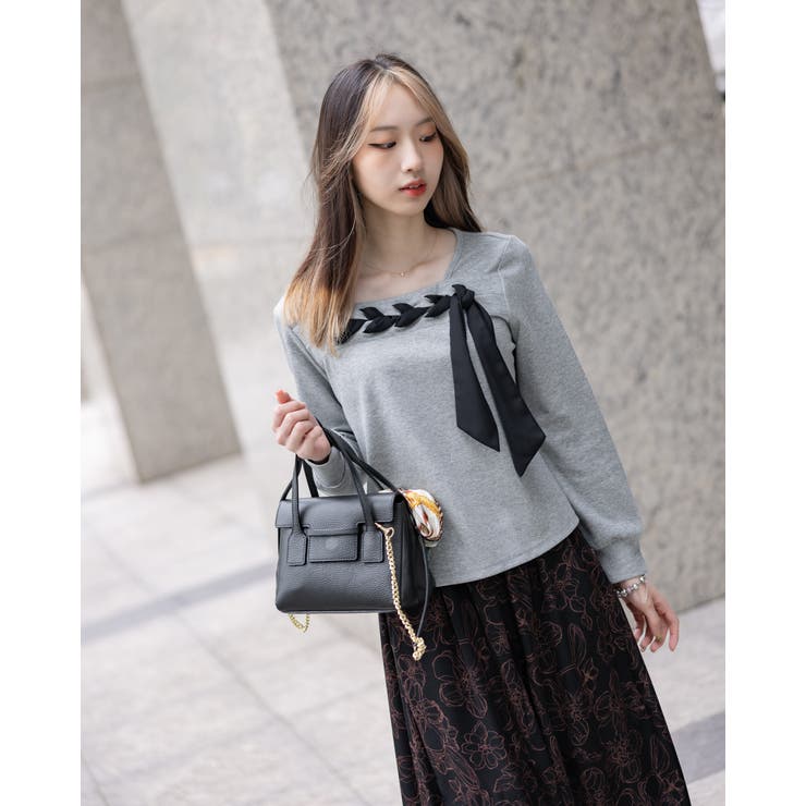 胸元リボンのプルオーバー[品番：LVLW0000333]｜Frenchic（フレンチック）のレディースファッション通販｜SHOPLIST ...