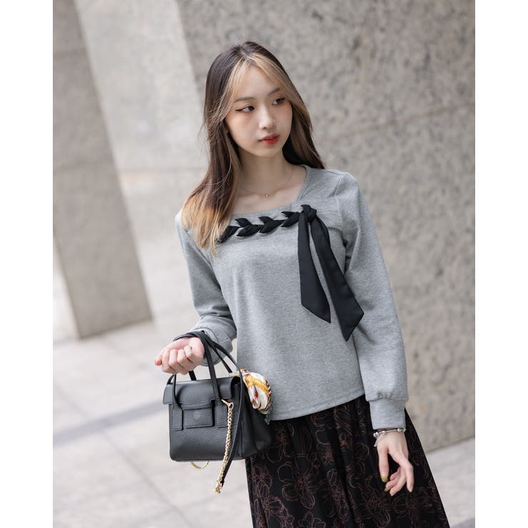 胸元リボンのプルオーバー[品番：LVLW0000333]｜Frenchic（フレンチック）のレディースファッション通販｜SHOPLIST ...