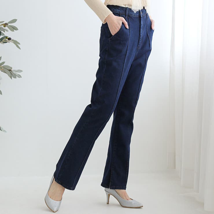 デニムパンツ フレアパンツ レディース[品番:LU000013535 デニムパンツ フレアパンツ レディース[品番:LU000013535