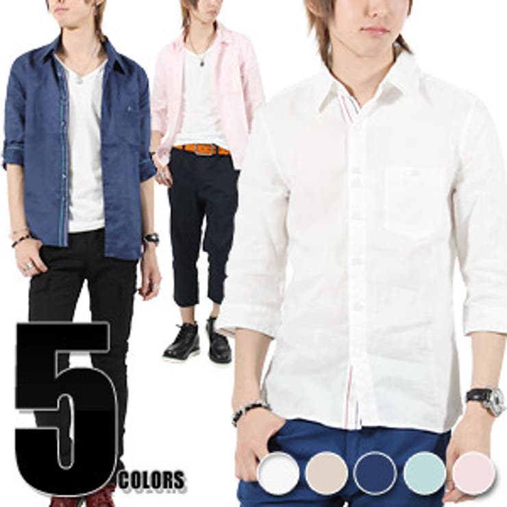 お兄系 メンズ シャツ【麻100％リネン七分袖シャツ】お兄系シャツ[品番：LU000001881]｜LUXSTYLE（ラグスタイル）のメンズ ...