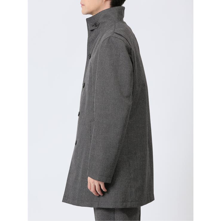 撥水防風 イタリアンカラーコート ホップサックグレー[品番