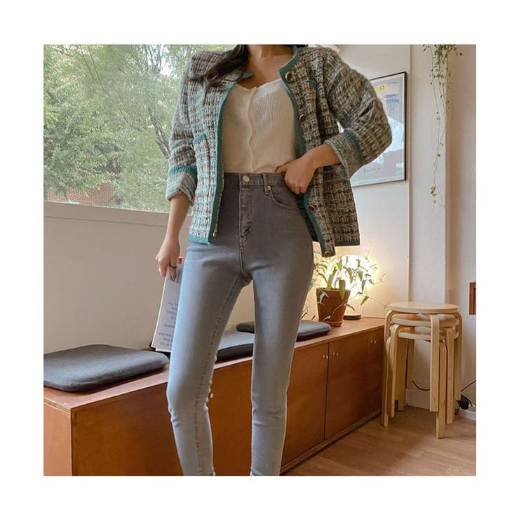 コーデに上品さをプラスする格子縞パターンジャケット 韓国 夏[品番：MSDL0002531]｜maison de LATIR（メゾンドラ ...