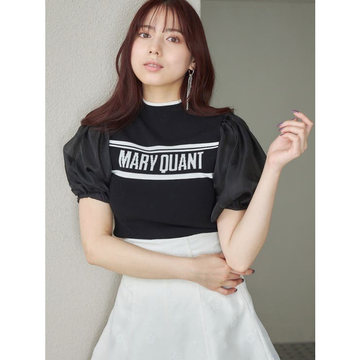 MARY QUANTコラボ】異素材パフスリーブニット[品番:MKSW0062618 MARY QUANTコラボ】異素材パフスリーブニット[品番:MKSW0062618