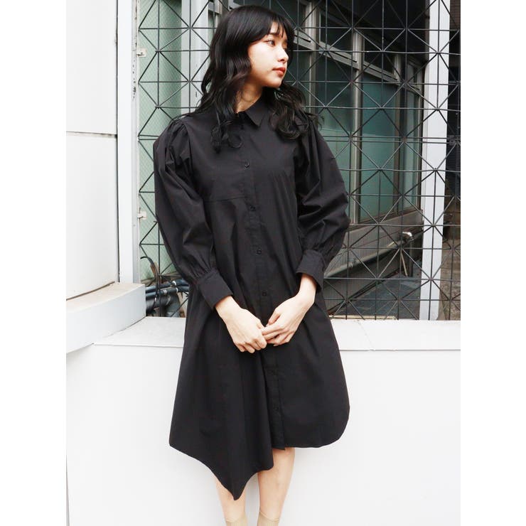アシメフレアシャツワンピース[品番：MKSW0050909]｜MURUA（ムルーア）のレディースファッション通販｜SHOPLIST（ショップリスト）
