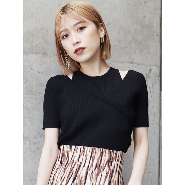 アメスリドッキングハーフニット[品番：MKSW0051332]｜MURUA（ムルーア）のレディースファッション通販｜SHOPLIST（ショップリスト）