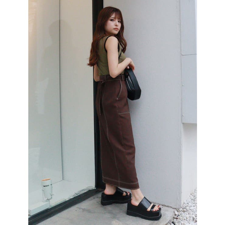 アシメフロントボタンスカート[品番：MKSW0052649]｜MURUA（ムルーア）のレディースファッション通販｜SHOPLIST（ショップリスト）