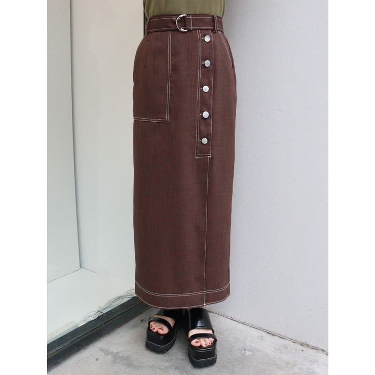 アシメフロントボタンスカート[品番：MKSW0052649]｜MURUA（ムルーア）のレディースファッション通販｜SHOPLIST（ショップリスト）