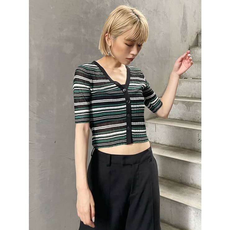 シアーボーダーカーディガン[品番：MKSW0053380]｜MURUA（ムルーア）のレディースファッション通販｜SHOPLIST（ショップリスト）