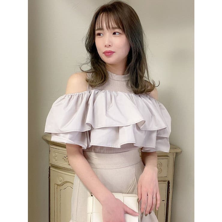 ダブルフリルオープンドッキングトップス[品番：MKSW0051342]｜dazzlin（ダズリン）のレディースファッション通販｜SHOPLIST（ショップリスト）