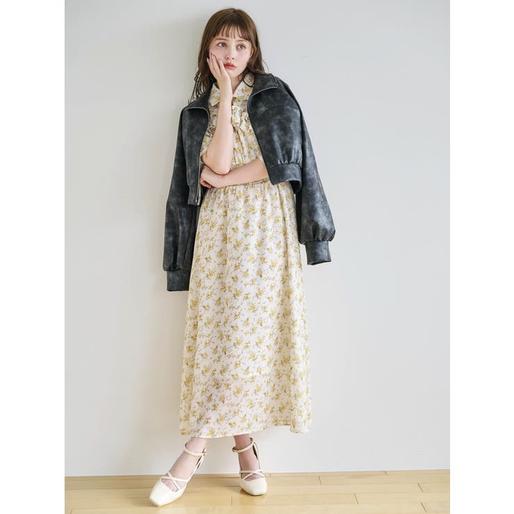 2WAYショルダーフラワーラッフルワンピース[品番:MKSW0062400 2WAYショルダーフラワーラッフルワンピース[品番:MKSW0062400