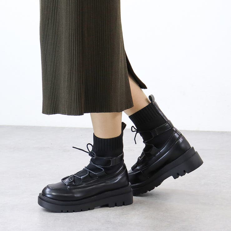 5cmソール 韓国ファッション ワンピース レースアップブーツ ☆1630[品番：SFWS0002803]｜LibertyDoll（リバティードール）のレディースファッション通販 ...