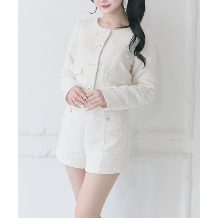【Belle Charme】Pearl Tweed Jacket[品番：NCLW0018383]｜NICE CLAUP / OLIVE des ...