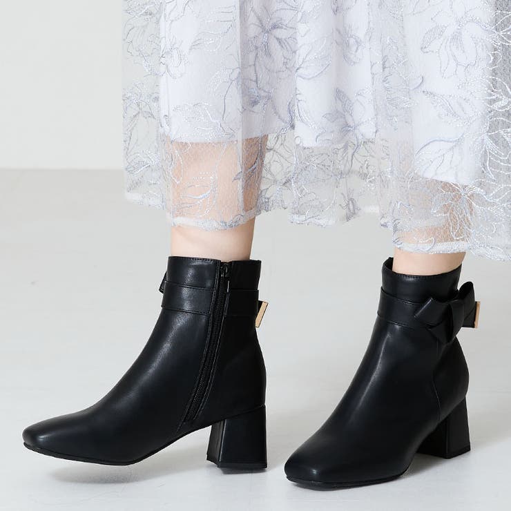 ≪オリエンタルトラフィック≫サイドリボンショートブーツ/41430[品番