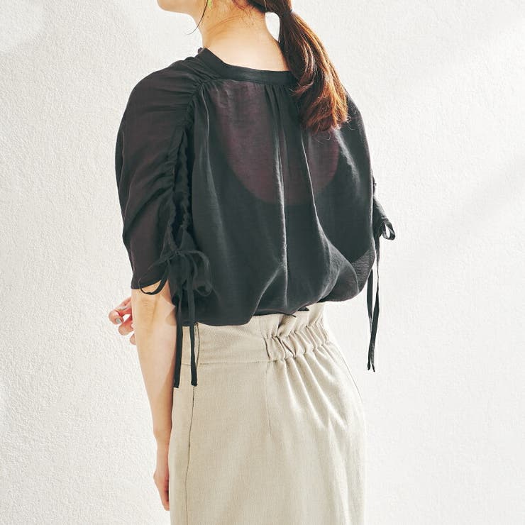 バンドカラーシースルードロストブラウス/AC1387 acro アクロ[品番：ORTS0003817]｜ORiental TRaffic ...