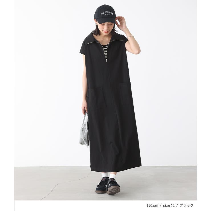 n'OrLABELハーフジップカットソーワンピース[品番:MITW0017334 n'OrLABELハーフジップカットソーワンピース[品番:MITW0017334