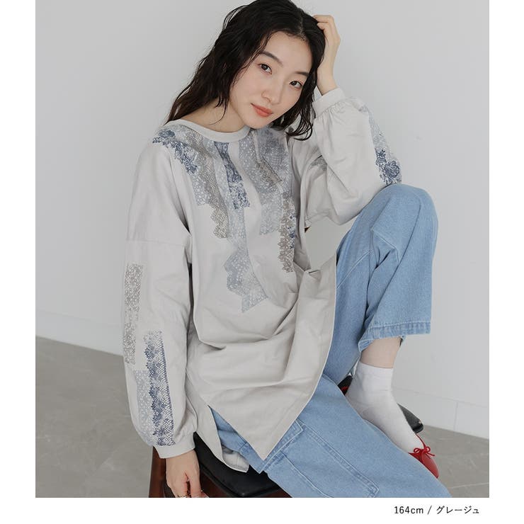 somari imaginationレースプリントロンT[品番：MITW0017144]｜osharewalker（オシャレウォーカー ）のレディースファッション通販｜SHOPLIST ...