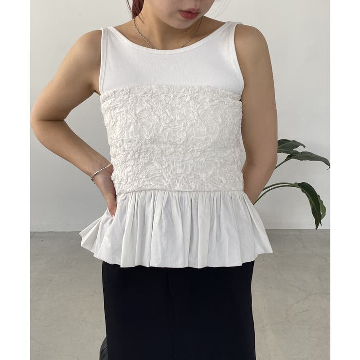 【CAPRICIEUX LE'MAGE】シャーリングペプラムビスチェ[品番：PALW0003412]｜PAL GROUP OUTLET（パル ...